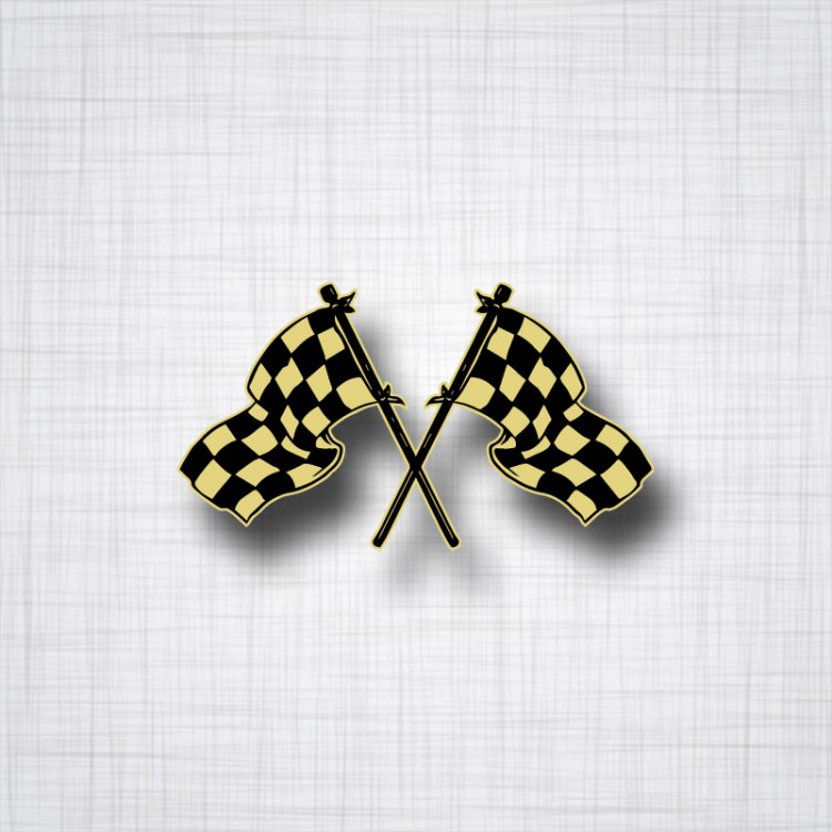 Sticker Drapeaux damier Croisés vintage.